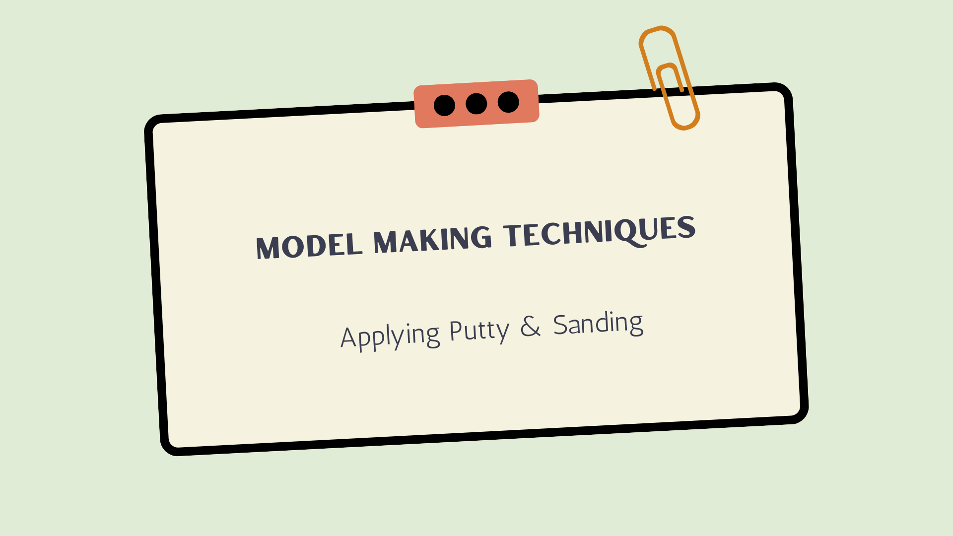 Applying Putty & Sanding - Model Aces